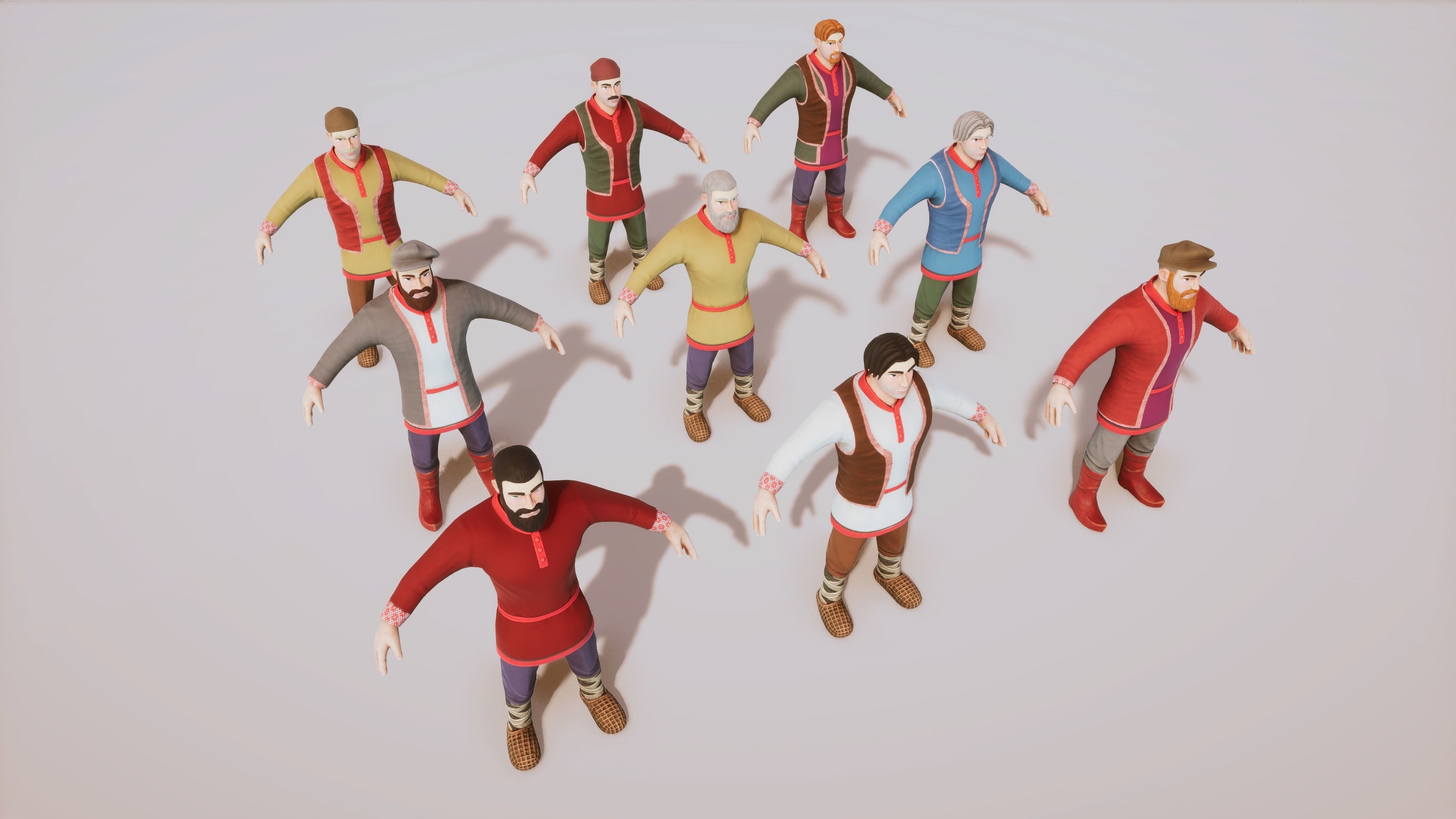3D model Stylized Medieval People Male Kit Rigged with Shape Keys VR ...