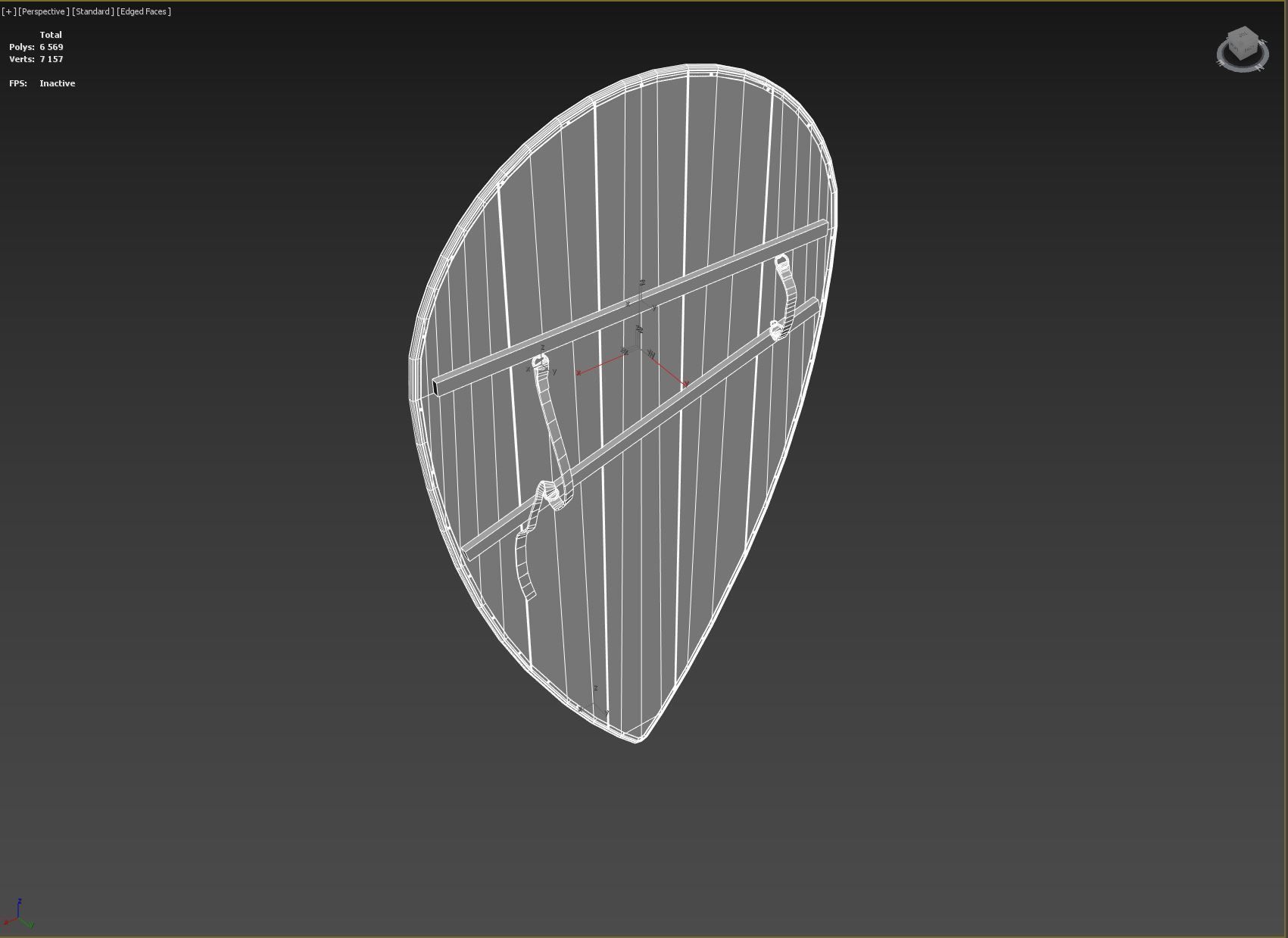 3D model Slavic kite wooden shield-painted blue with spiral symbol VR / AR / low-poly | CGTrader