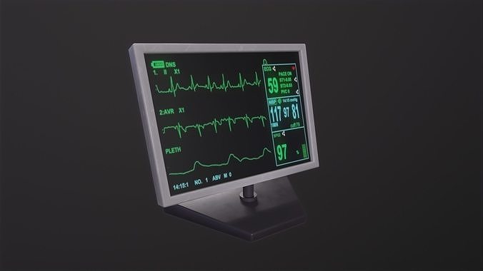 Hospital Heart Rate Monitor Screen