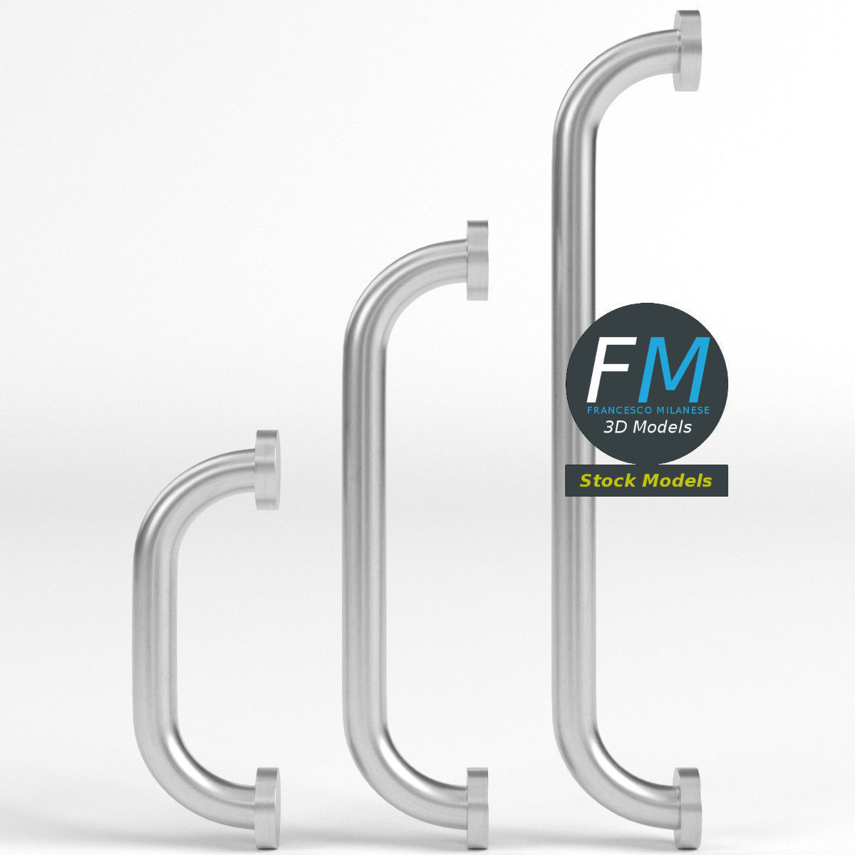 C-type door handles 3D model | CGTrader