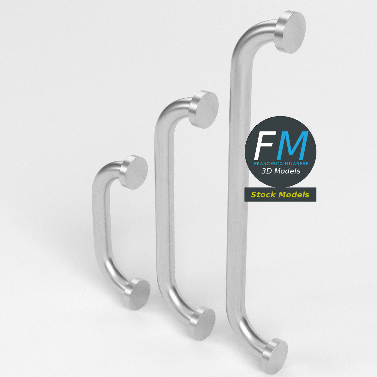 C-type door handles 3D model | CGTrader