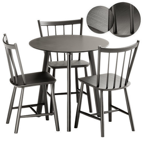 Copenhague Deux CPH 220 Table and J41 Chair by Hay 3D model | CGTrader