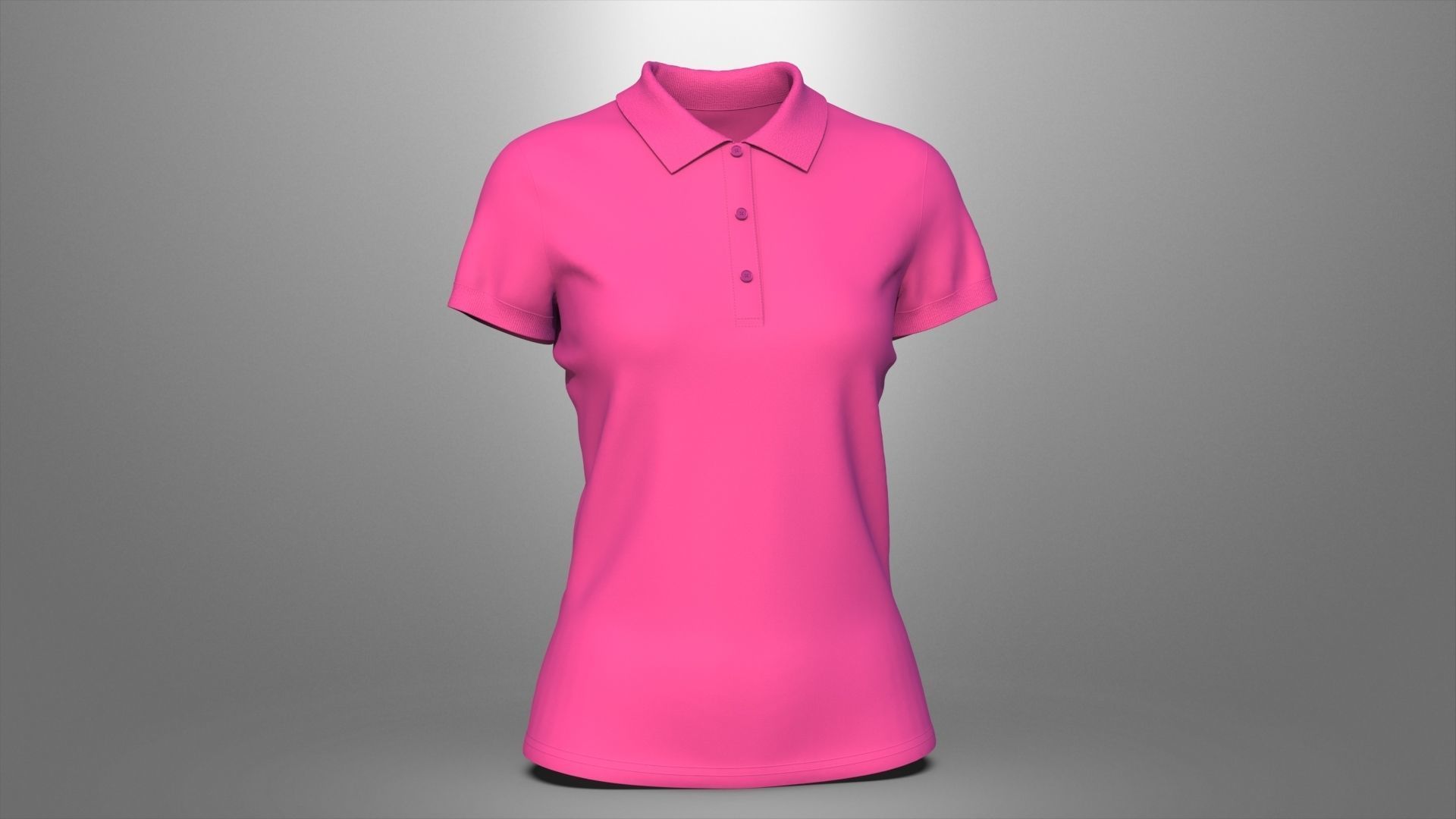 Women short-sleeved regular fit polo shirt 3D model | CGTrader