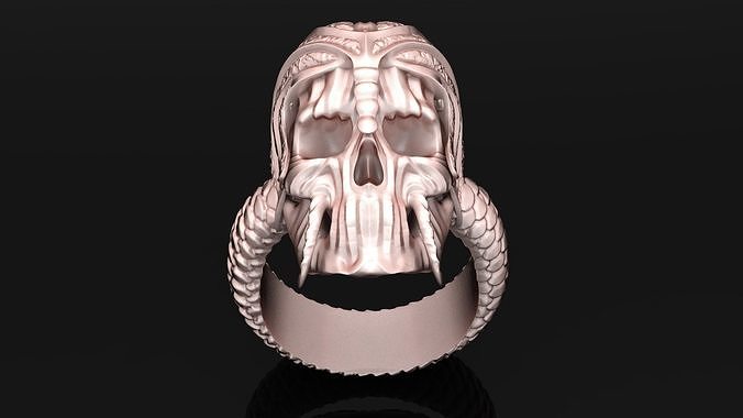 Skeleton Skull Ring Metal Light Cad 3D model 3D printable | CGTrader