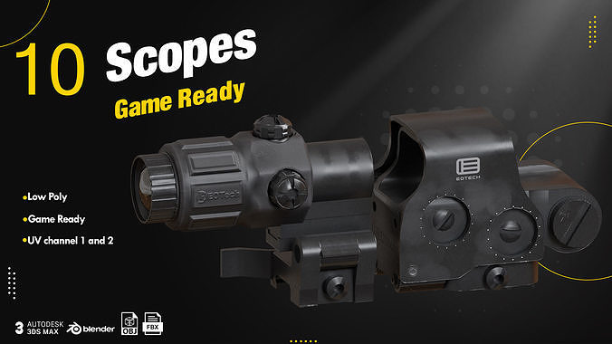3D model 10 Scopes Game Ready VR / AR / low-poly | CGTrader
