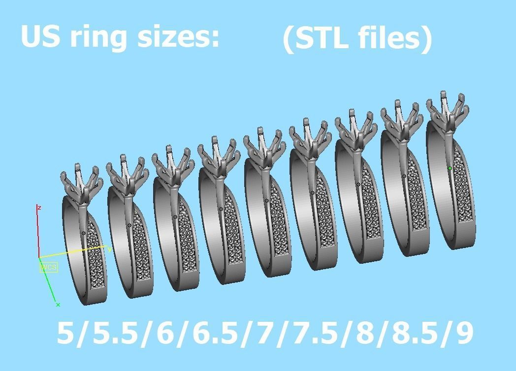 Classic Bridal Set Mobius Rings Engagement and Matching band 3D model ...