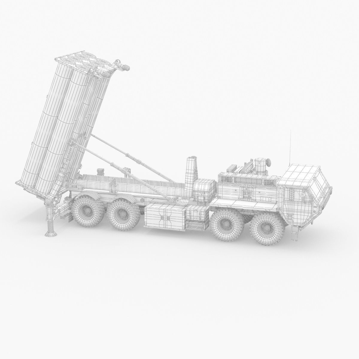 US Mobile Anti-Ballistic Missile System THAAD Open Version 3D model ...