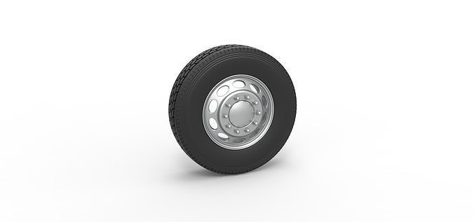 Front custom wheel of semi truck Version 20 Scale 1 to 25 3D model 3D ...