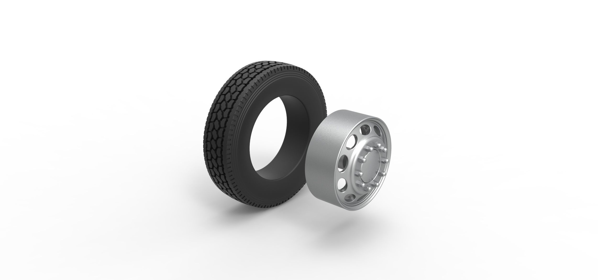 Front custom wheel of semi truck Version 20 Scale 1 to 25 3D model 3D ...