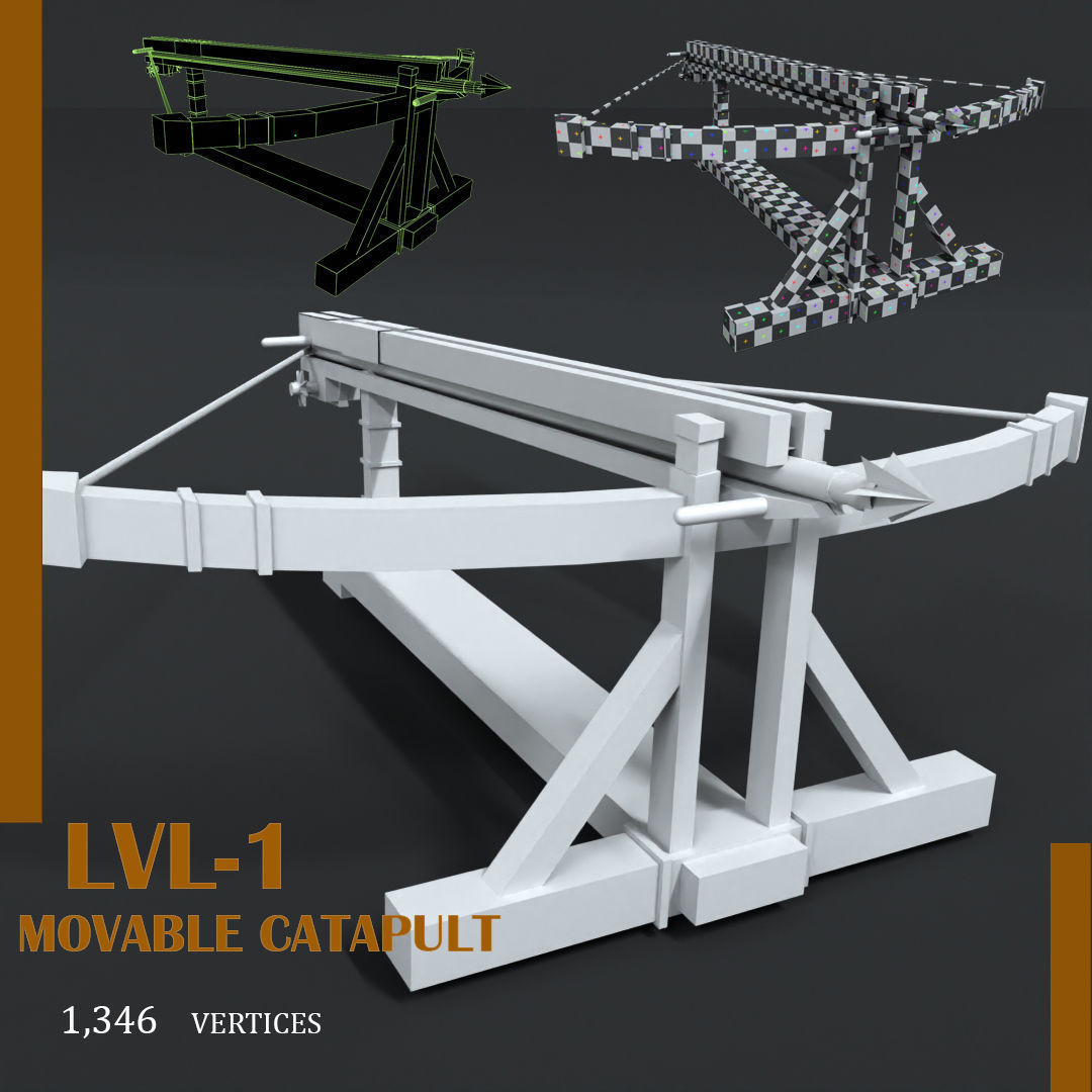 3D model 17 Base-Mesh Catapult VR / AR / low-poly | CGTrader