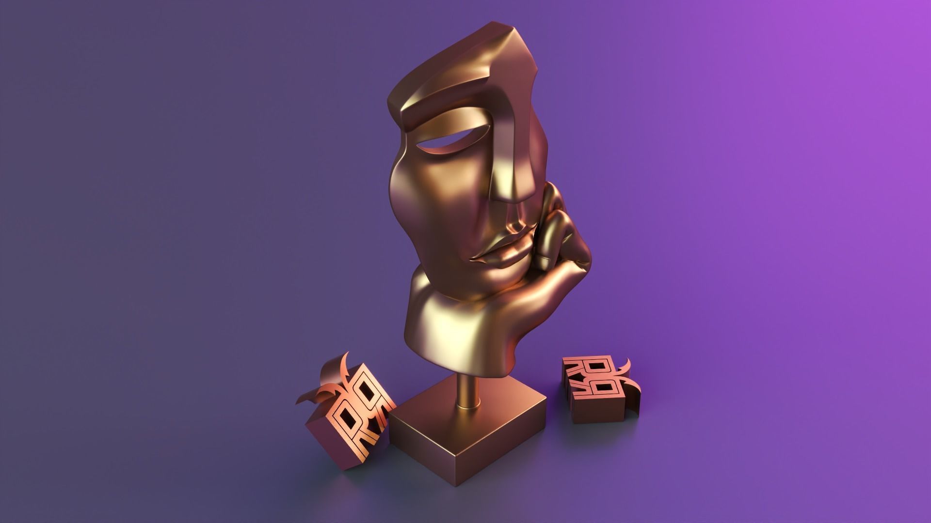 Parametric female face sculpture 3D model 3D printable | CGTrader