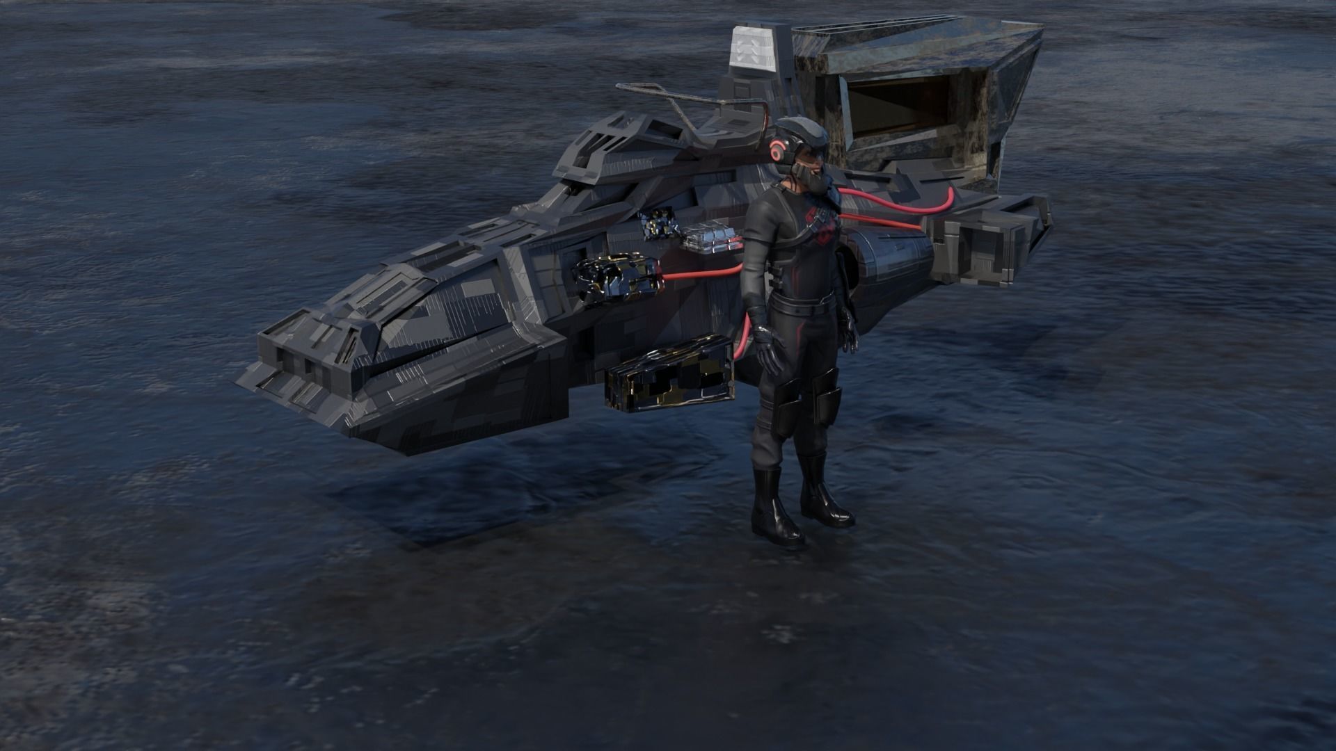 Low poly sci-fi vehicle and a rigged character for Blender free 3D ...