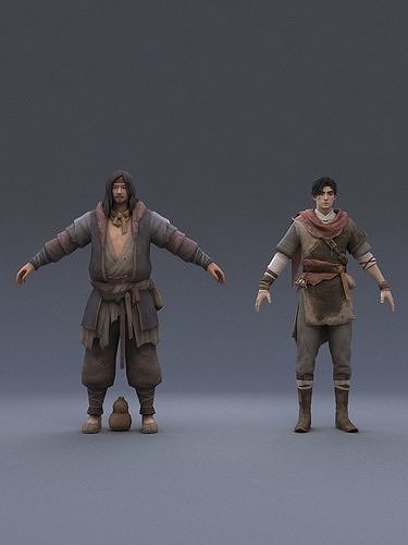 3D model Ancient Asians people VR / AR / low-poly | CGTrader
