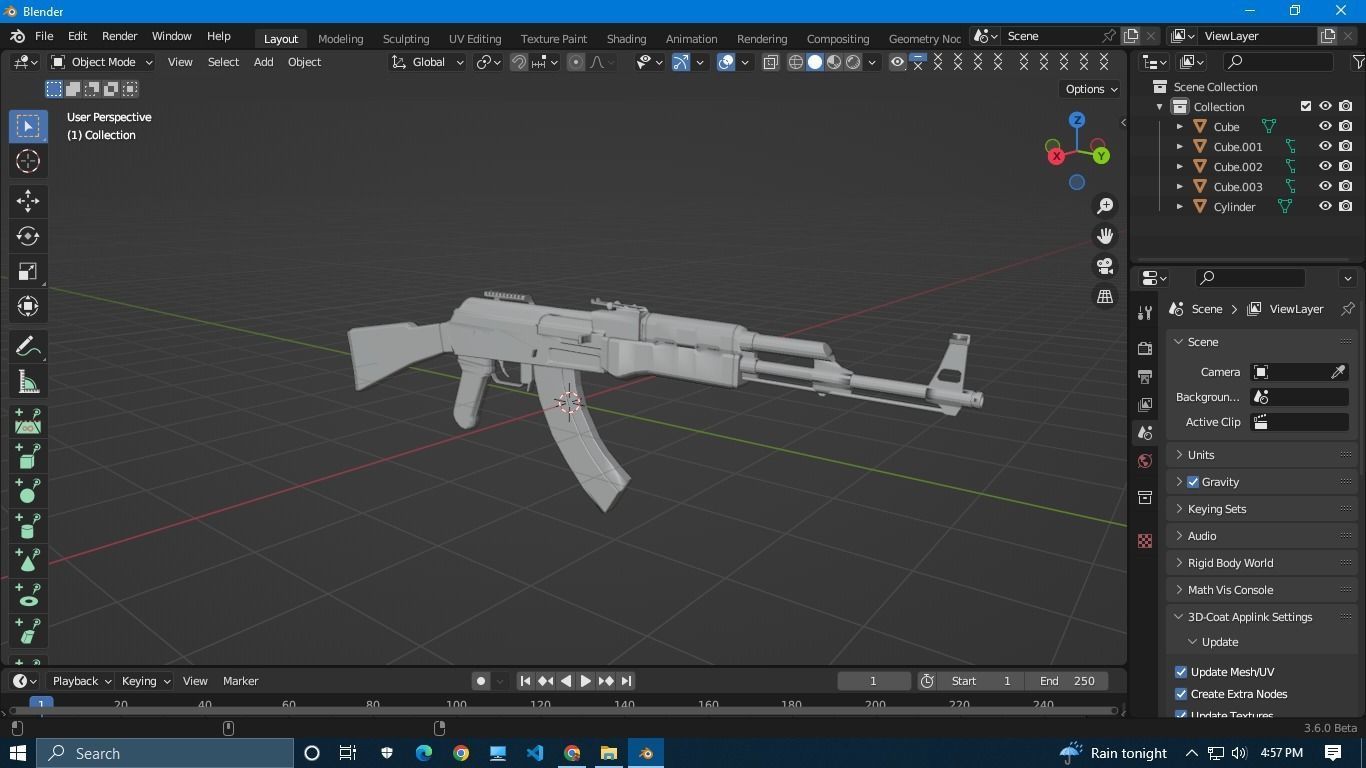 gun AK47 3D model | CGTrader