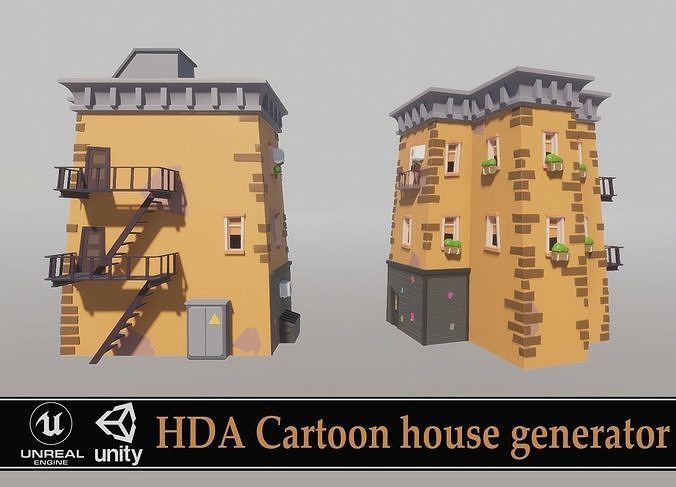 3D model Cartoon house generator VR / AR / low-poly | CGTrader