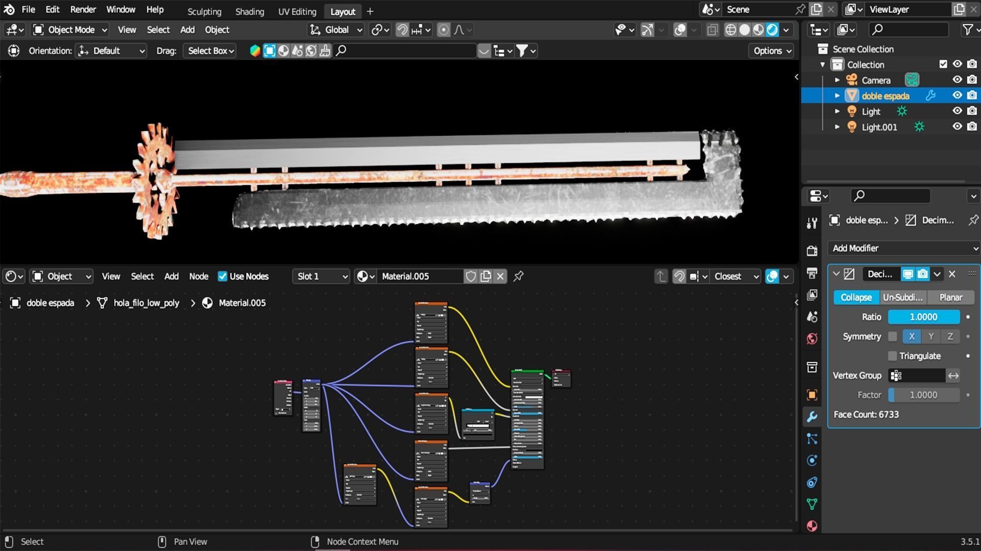 Sword post-apocalyptic 3D model | CGTrader