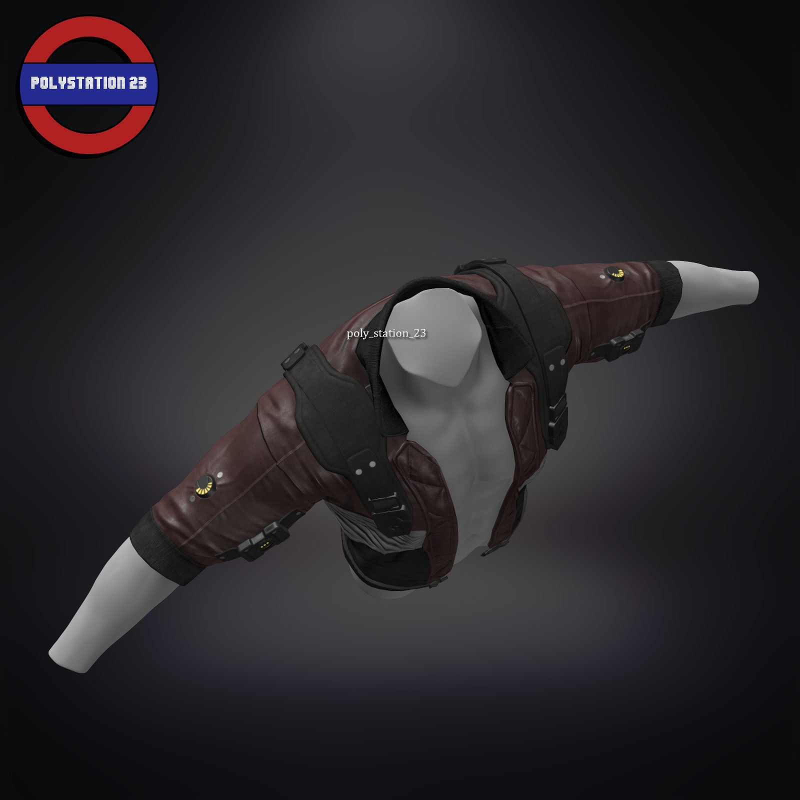 3D model Sci fi cyberpunk jacket Game ready v1 VR / AR / low-poly ...