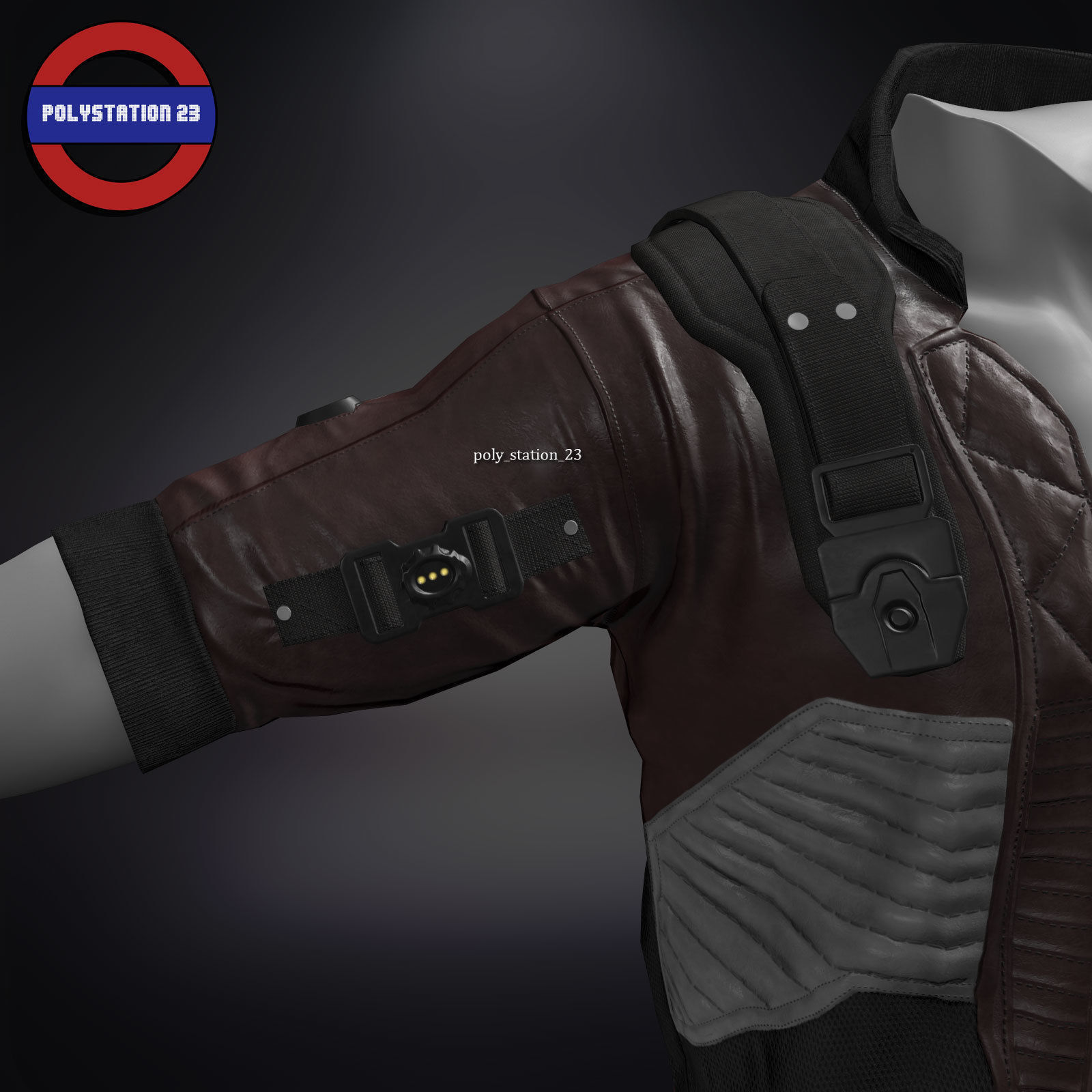 3D model Sci fi cyberpunk jacket Game ready v1 VR / AR / low-poly ...