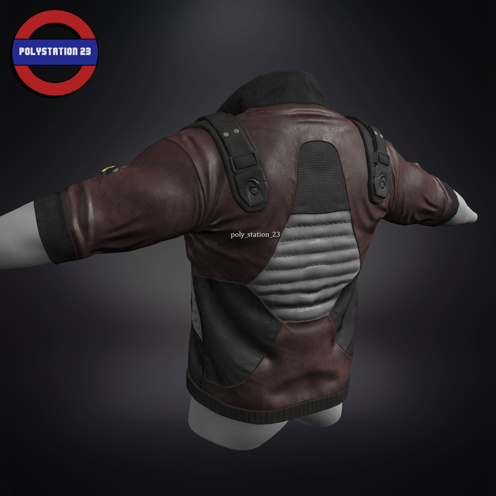 3D model Sci fi cyberpunk jacket Game ready v1 VR / AR / low-poly ...