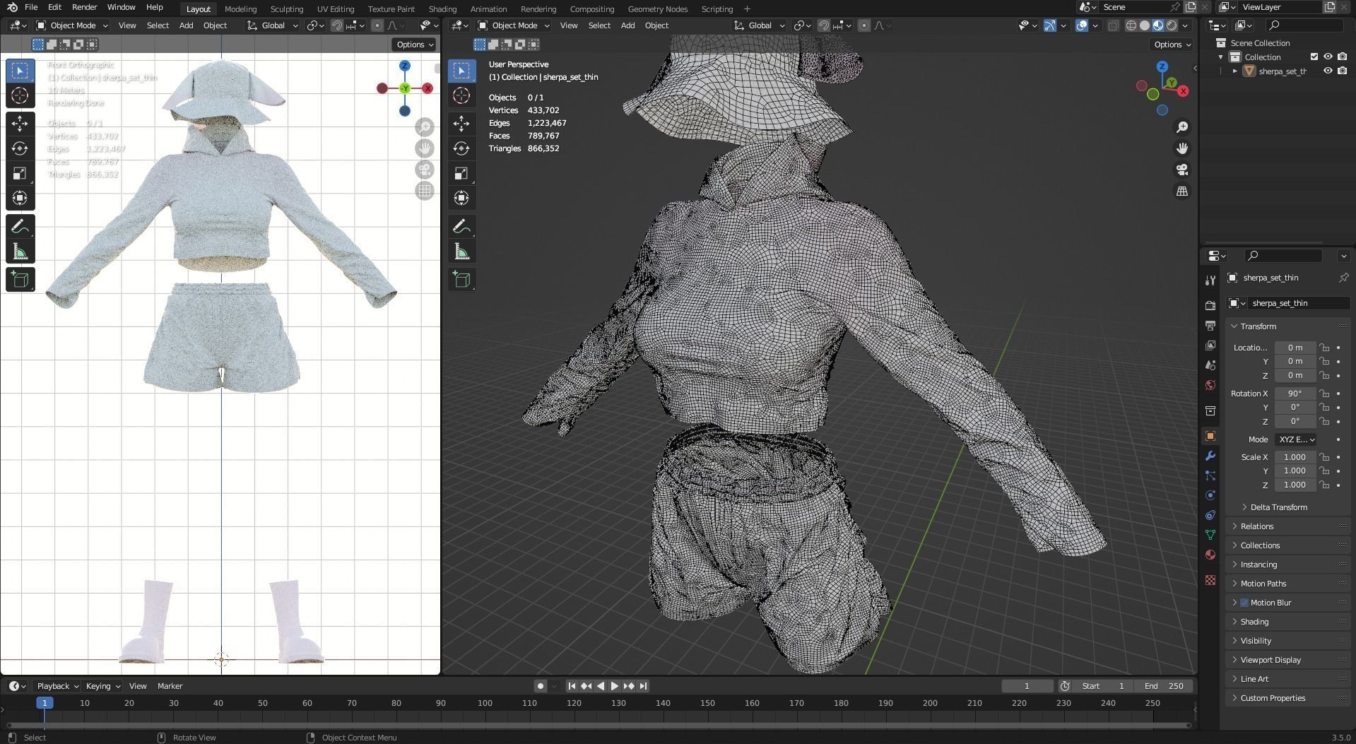 Sheep Outfit Sherpa Set Fitted to Gen8 Body Mesh 3D model | CGTrader