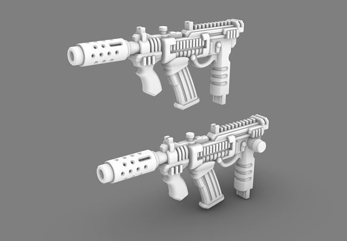 Crossfires SMG blasters for AOE Crosshairs 3D model 3D printable | CGTrader