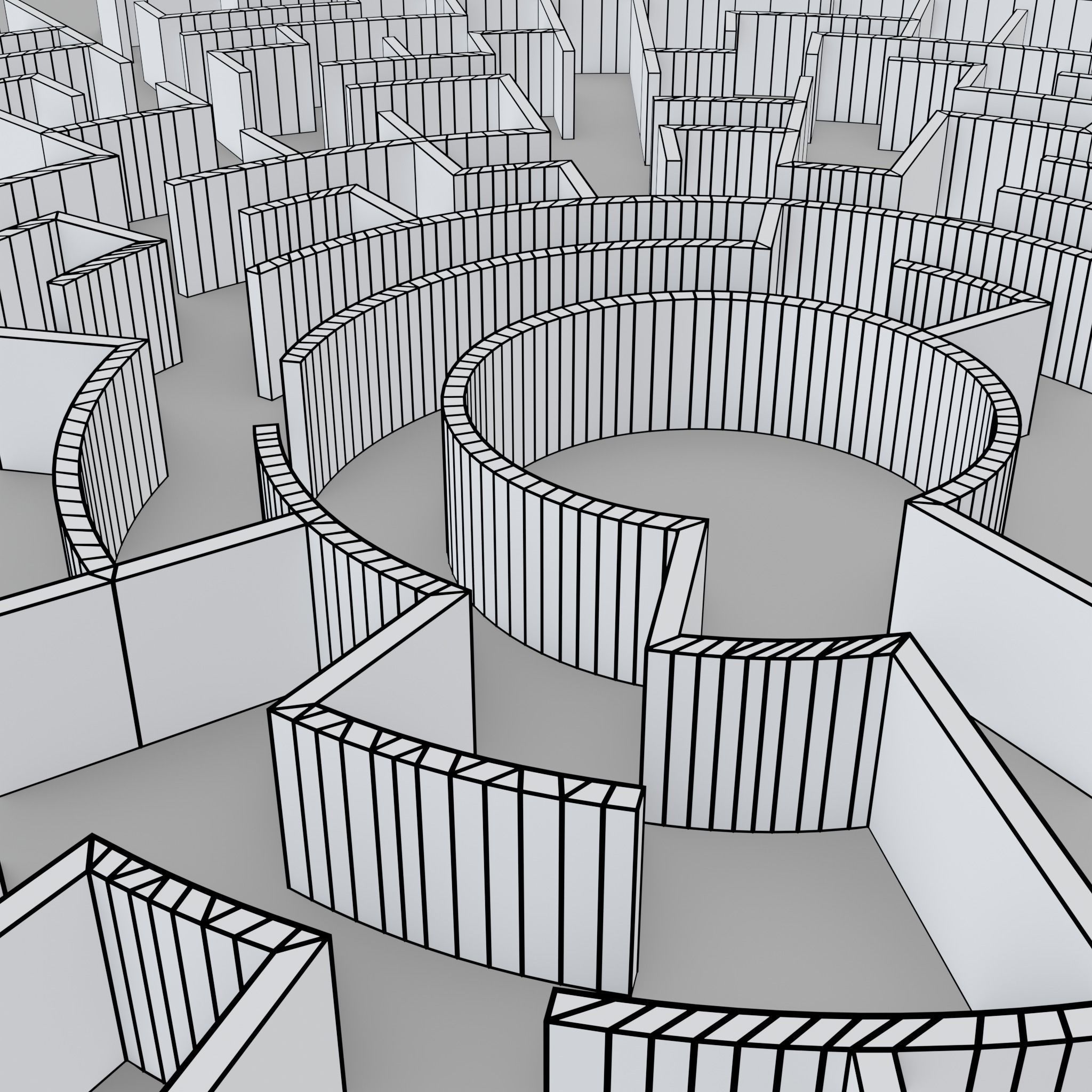 3D model Circular maze with solution VR / AR / low-poly | CGTrader