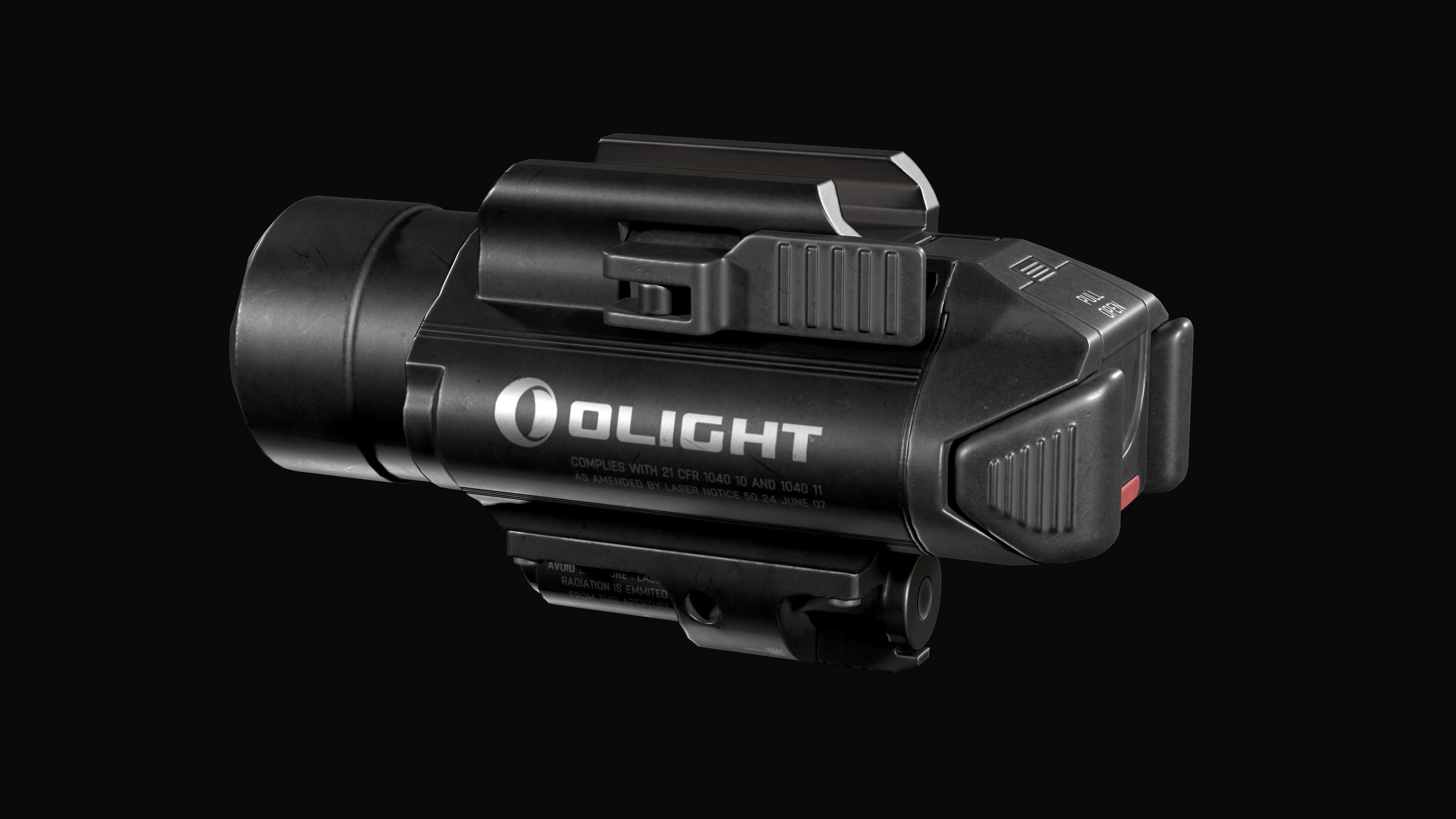 3D model tactical weapon flashlight with laser Olight Baldr Pro VR / AR ...