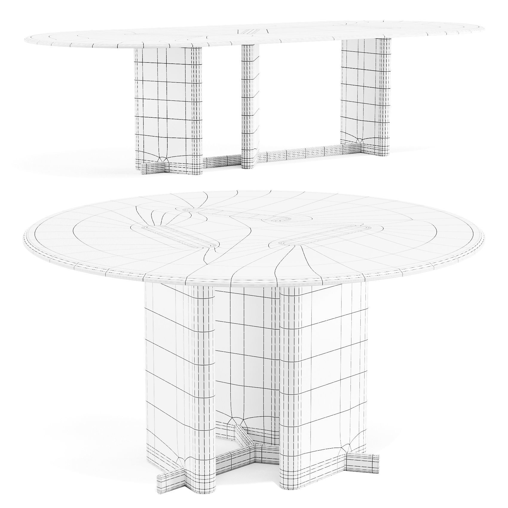 Roche Bobois Paris Paname - Dining Tables Set 01 3D model | CGTrader