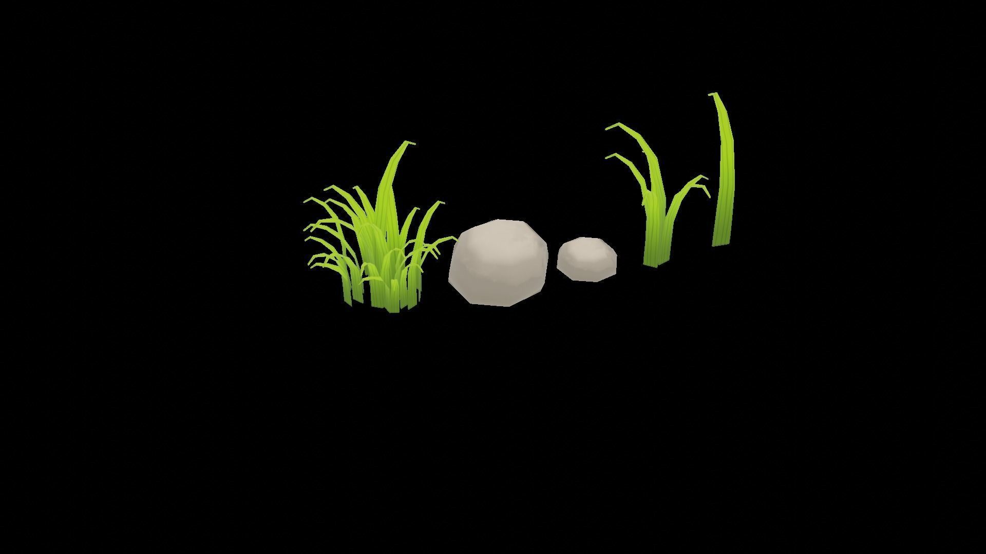 3D model Low Poly Stylized Grass and Rocks Collection VR / AR / low ...