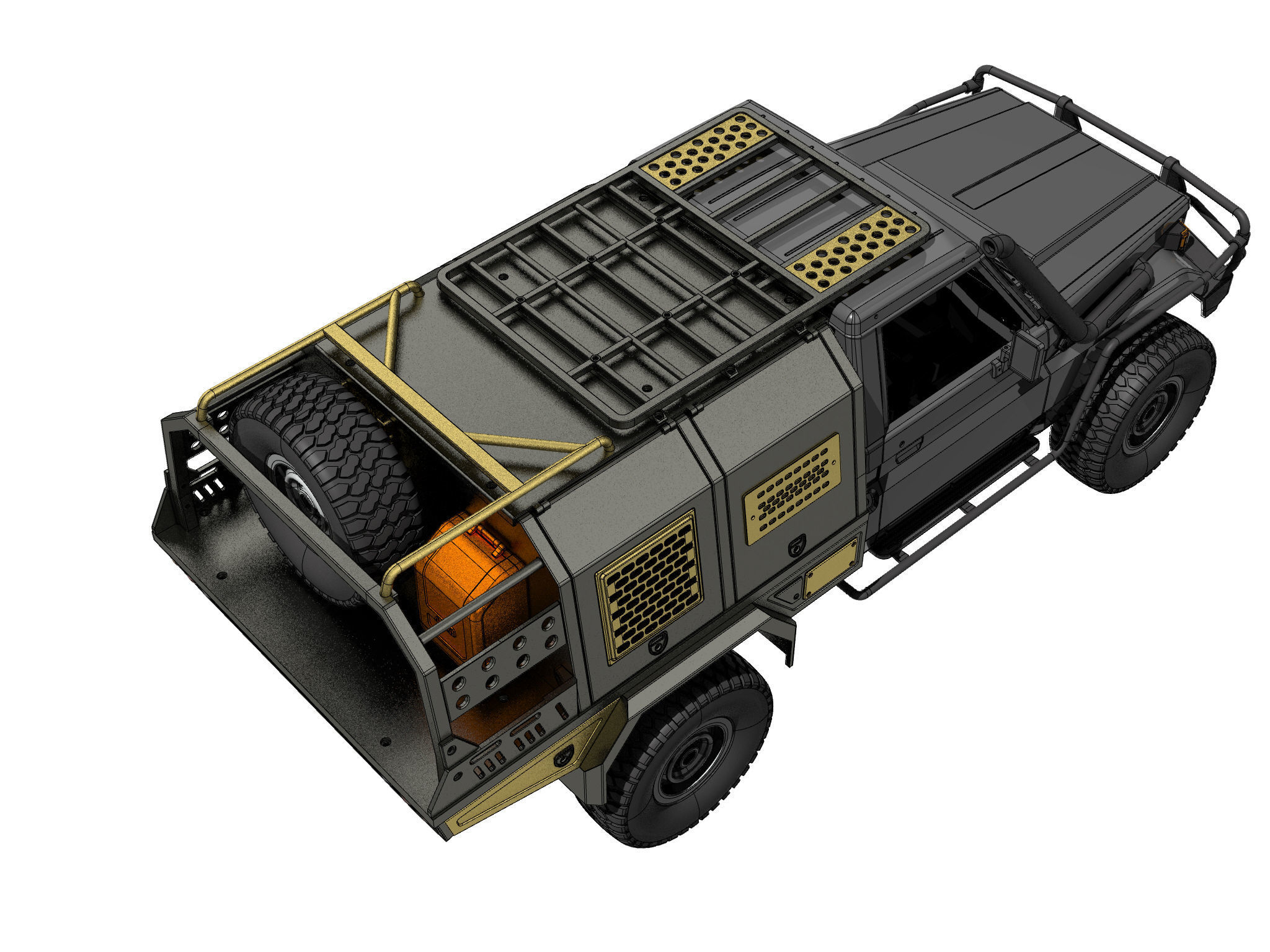 OFF ROAD REAR canopy for BRX 01 and RC4WD trail finder 3D PRINT 3D ...