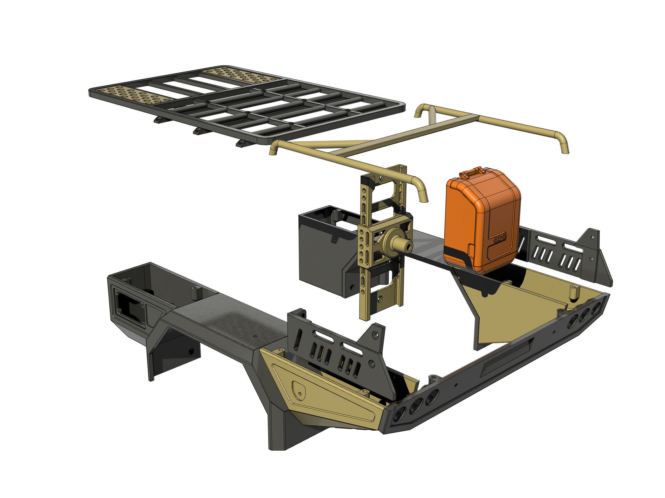 OFF ROAD REAR canopy for BRX 01 and RC4WD trail finder 3D PRINT 3D ...