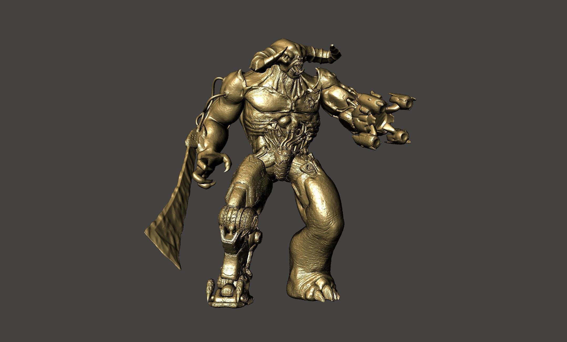 TYRANT DOOM ETERNAL CYBERDEMON ULTRA DETAILED STL MODULAR SWORD 3D ...