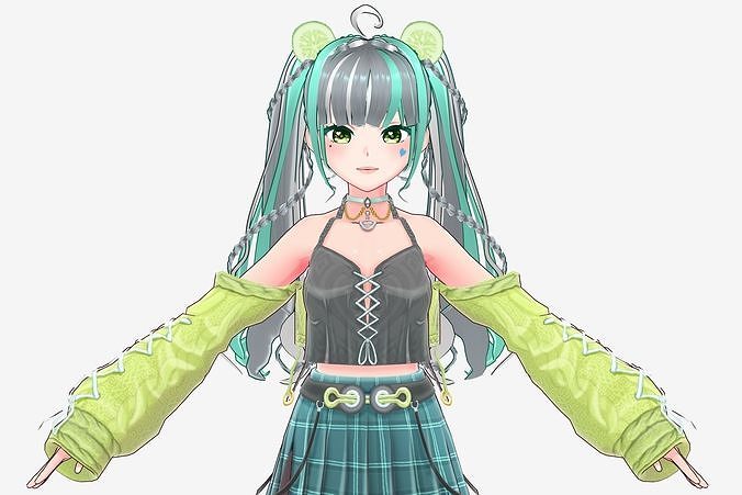 Off-Shoulder Cardigan Sweater for VRoid Model Top Accessory 3D model ...