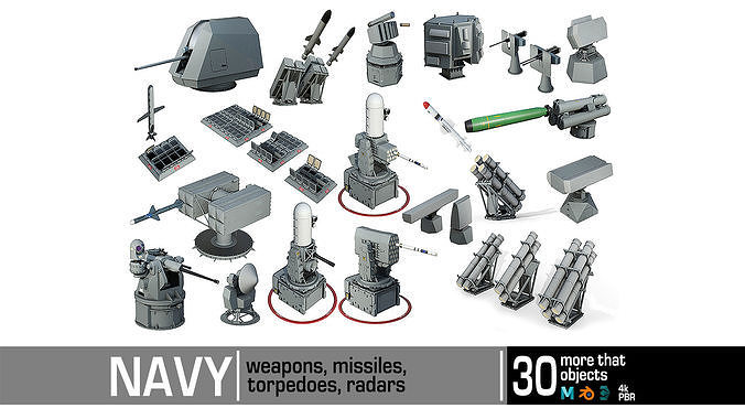 NAVY weapons pack 3D Model Collection | CGTrader