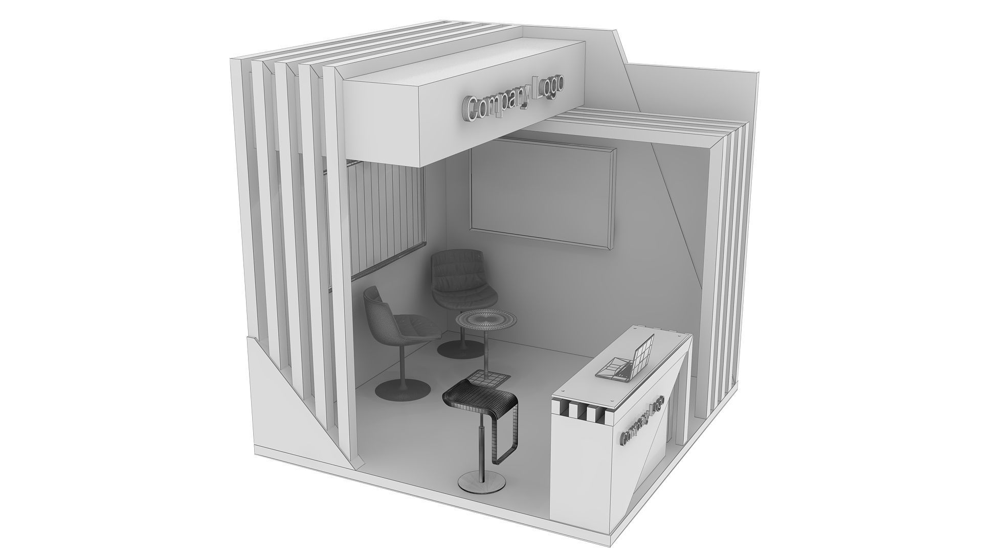 Booth Des 3m x 3m 3D model | CGTrader