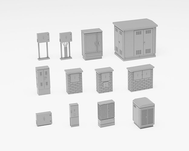 Electrical junction boxes H0 scale 3D model 3D printable | CGTrader