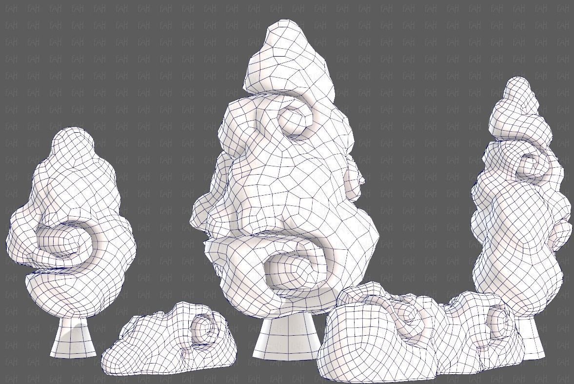 3D model Trees Cartoon V36 VR / AR / low-poly | CGTrader