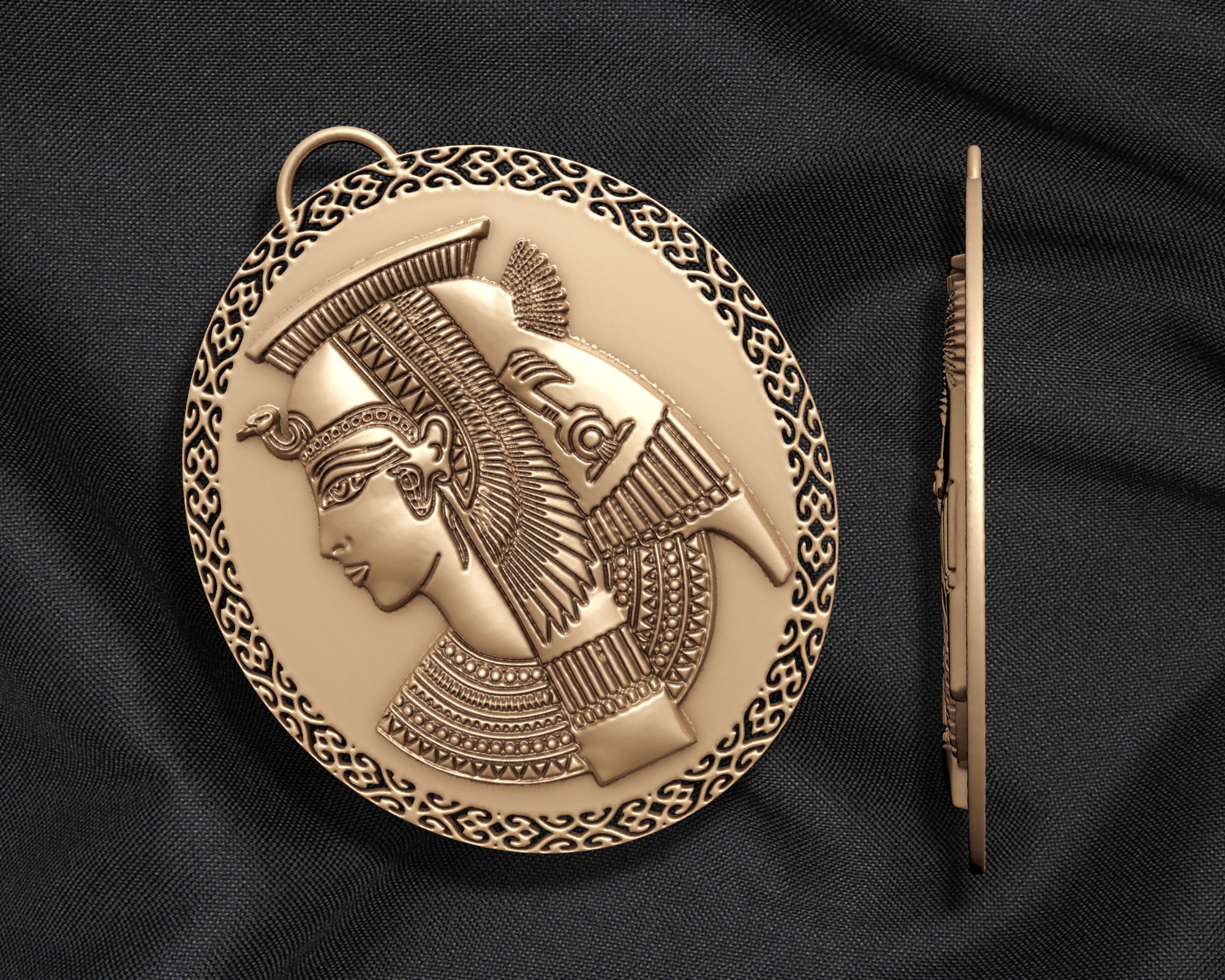 Ancient Cleopatra Queen Pendant 3D model 3D printable | CGTrader