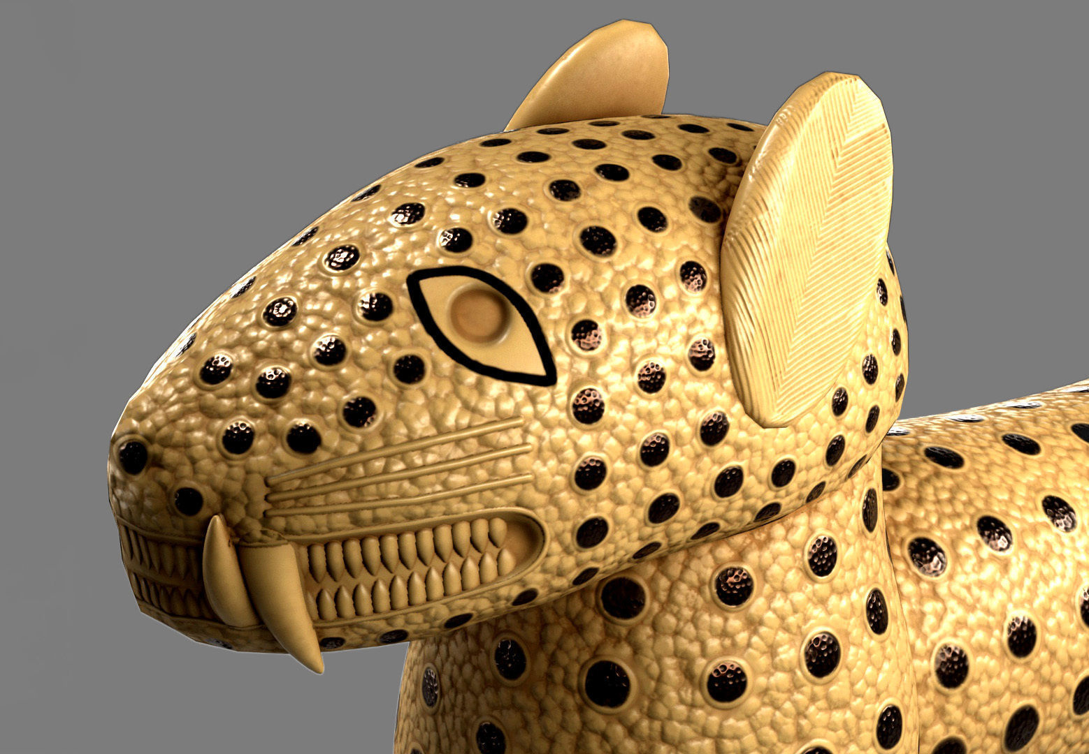 3D model Benin Carved Leopards VR / AR / low-poly | CGTrader