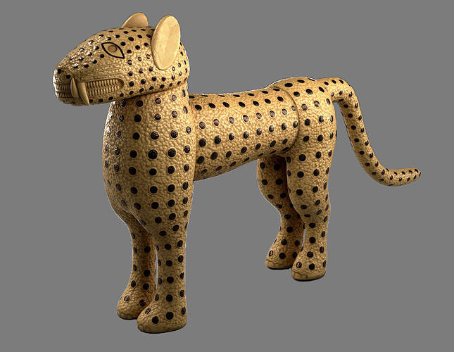 3D model Benin Carved Leopards VR / AR / low-poly | CGTrader