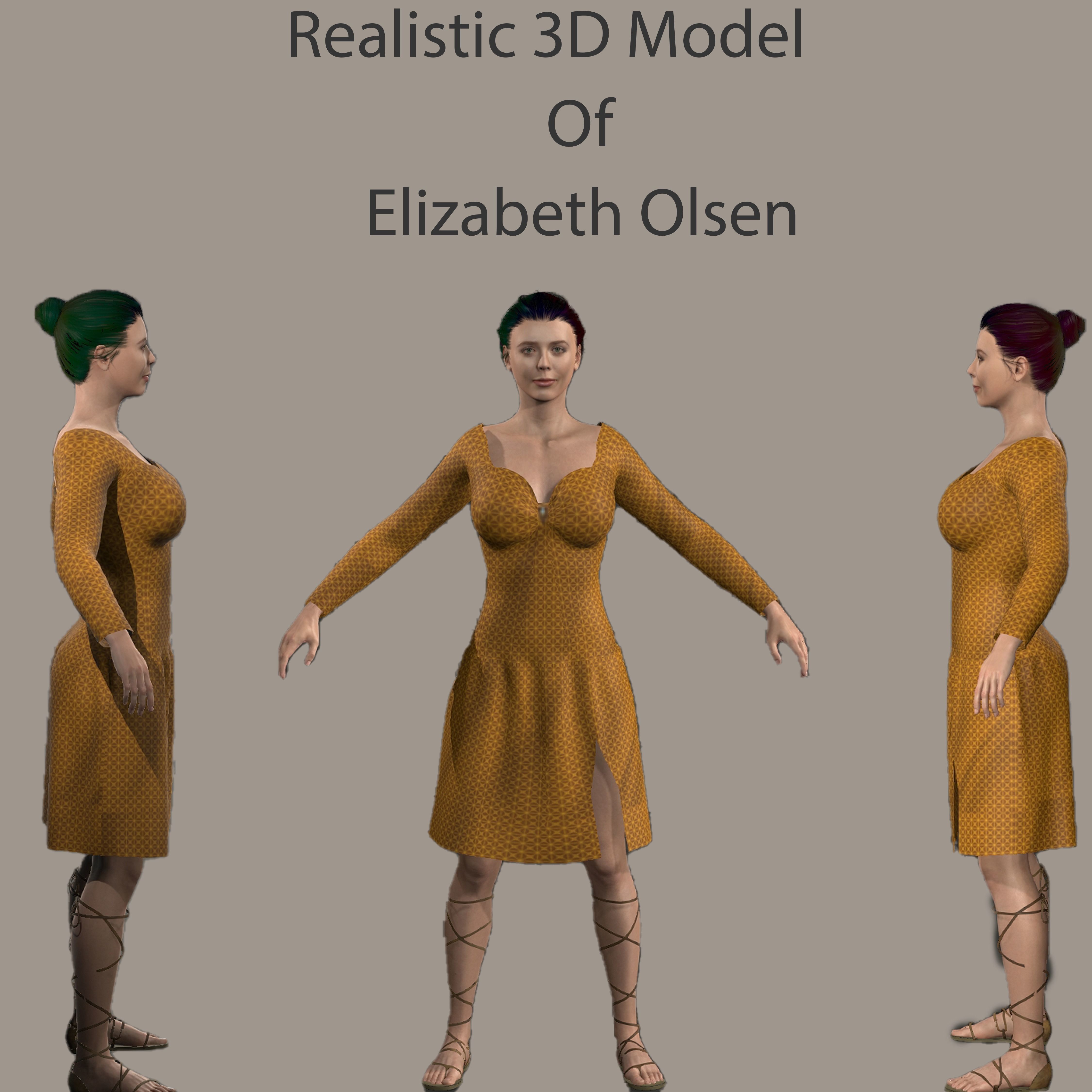 3D model Elizabeth Olsen VR / AR / low-poly | CGTrader
