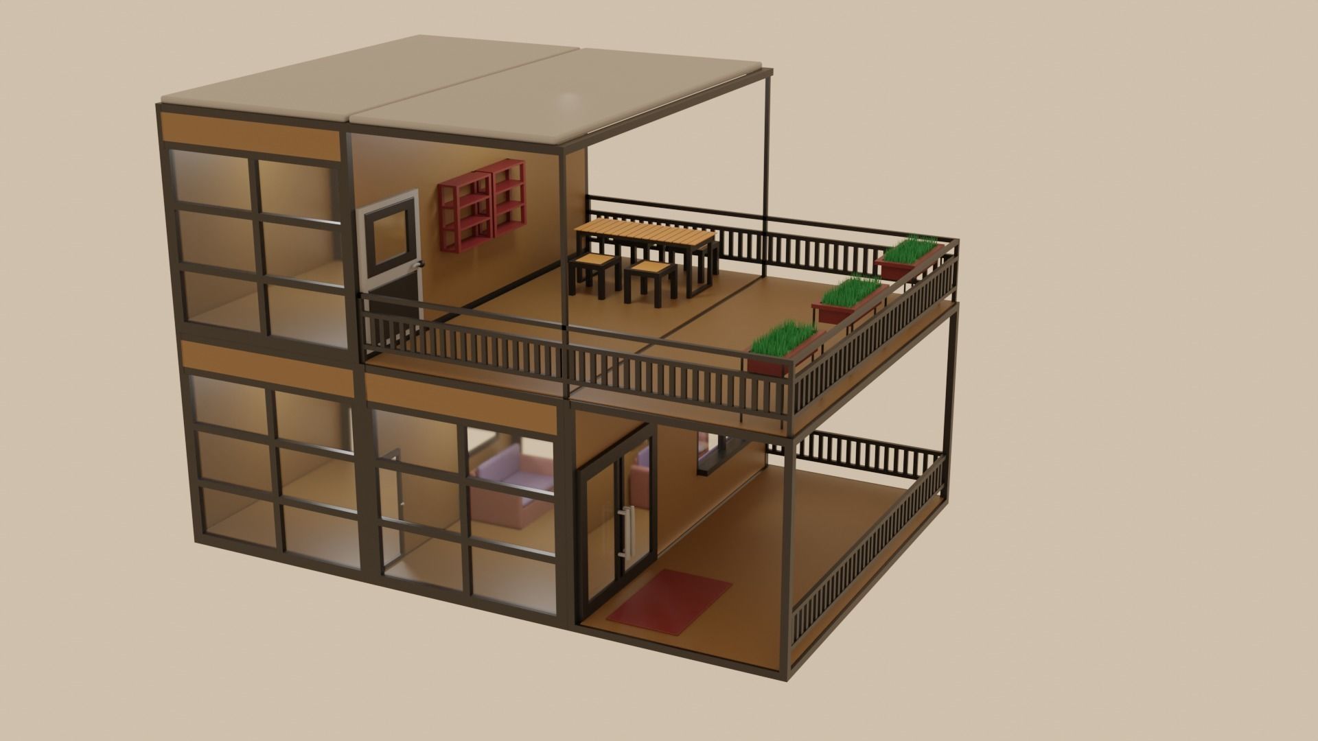 Prefab House Design free VR / AR / low-poly 3D model | CGTrader