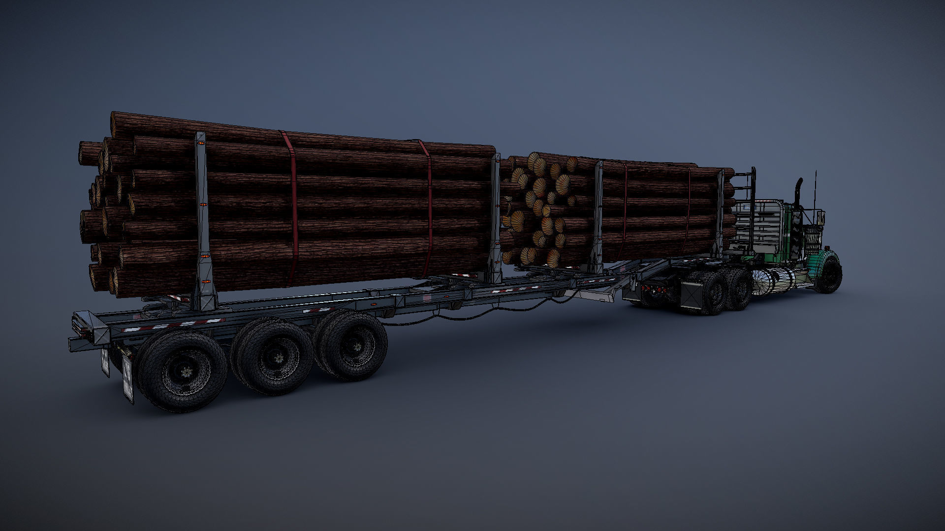 3D model Kenworth W900L logger VR / AR / low-poly | CGTrader