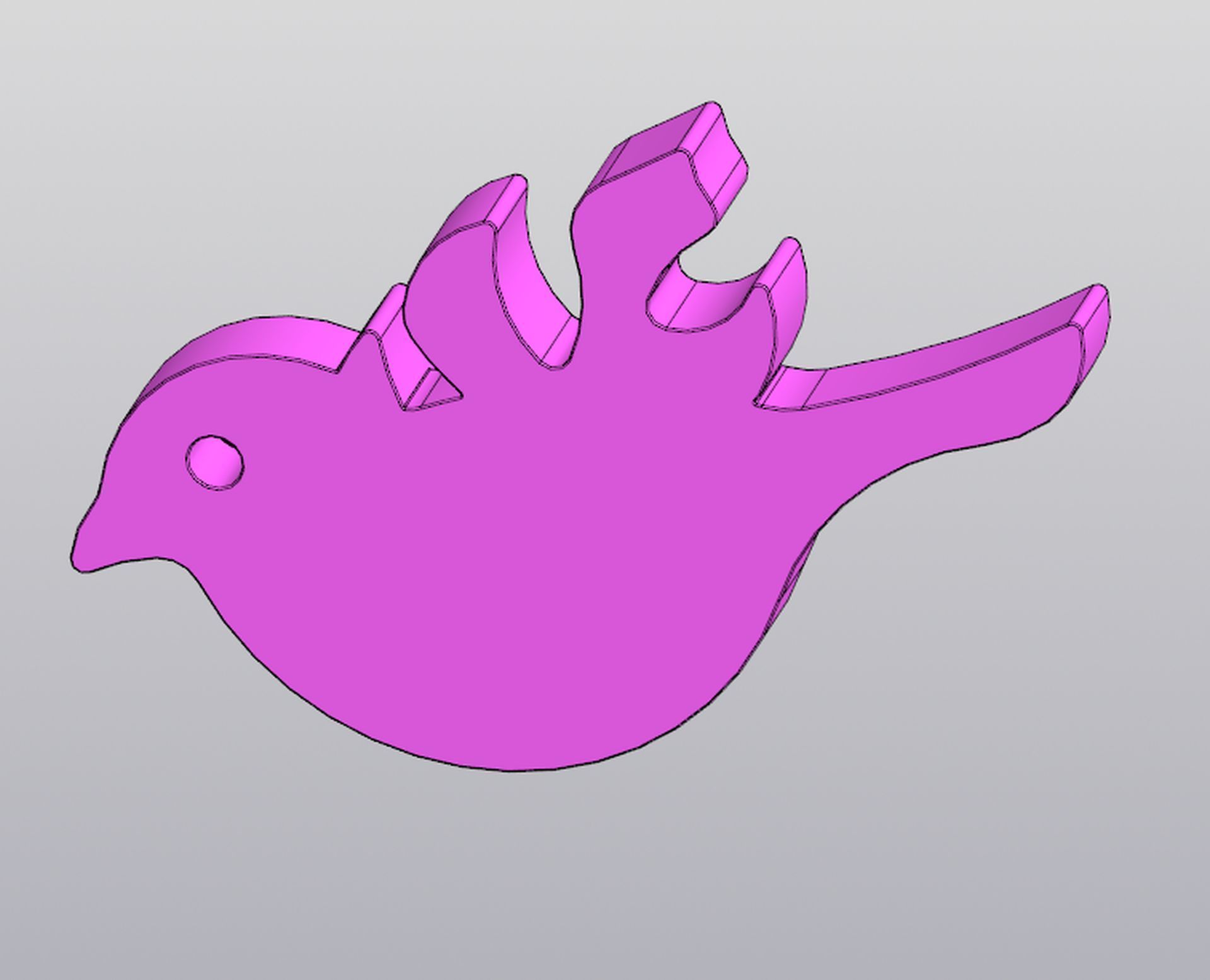 Bird with a wing-leaf Keychain free 3D model 3D printable | CGTrader
