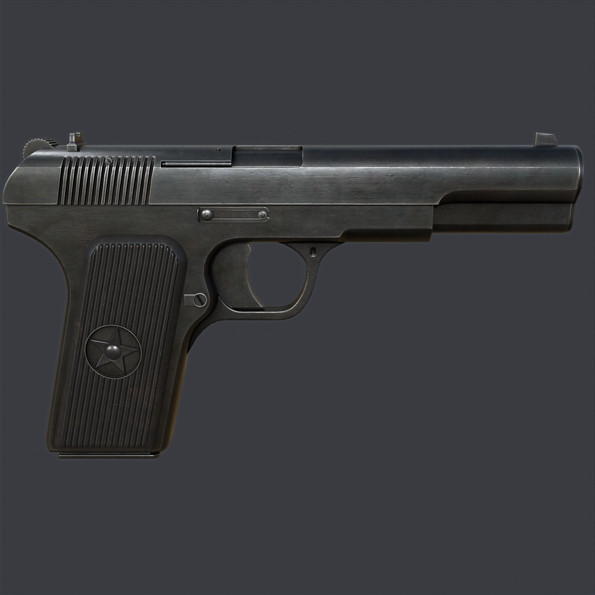 Type 54 pistol pistol realistic PBR process 3D model | CGTrader