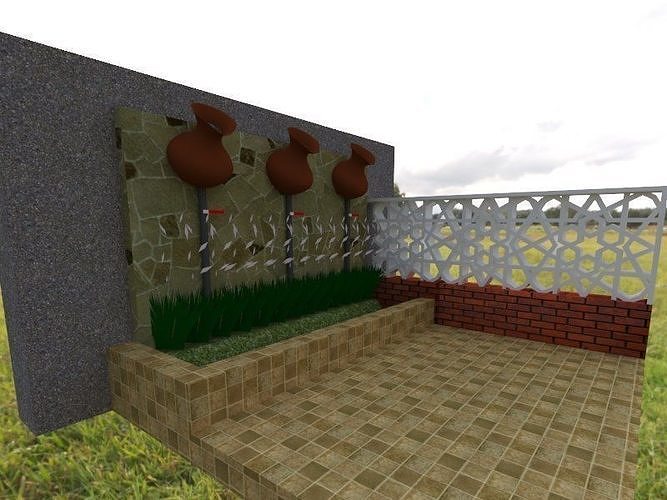 Simple Ablution Place in Mosque Design outdoor 3D model 3D printable ...