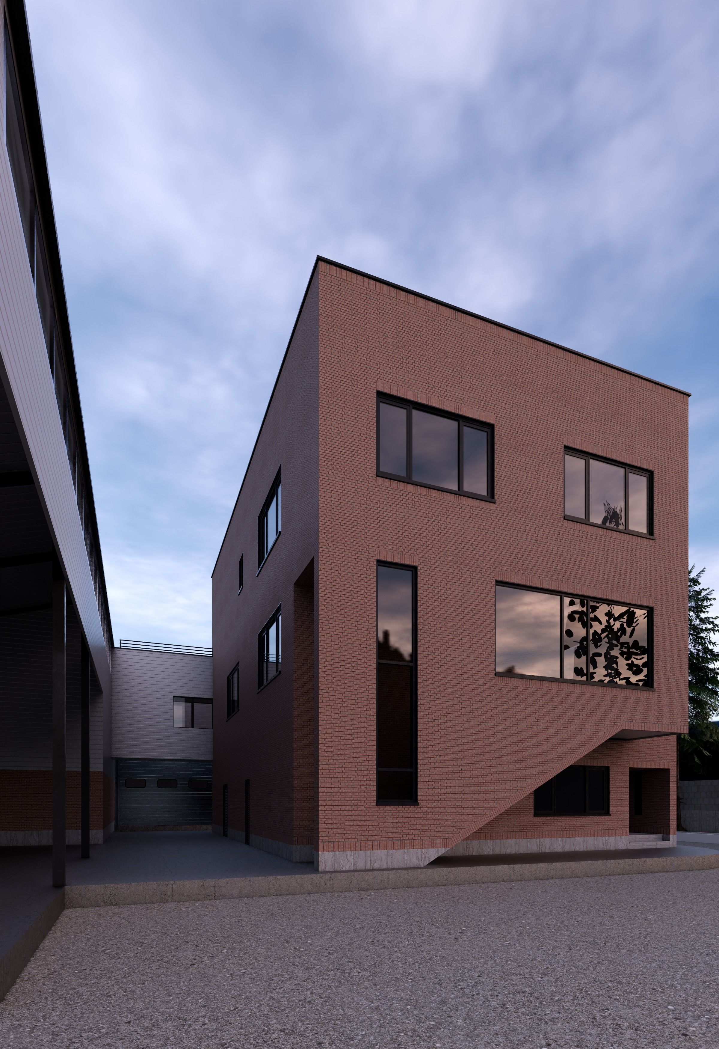 3D model Factory and administration Building VR / AR / low-poly | CGTrader