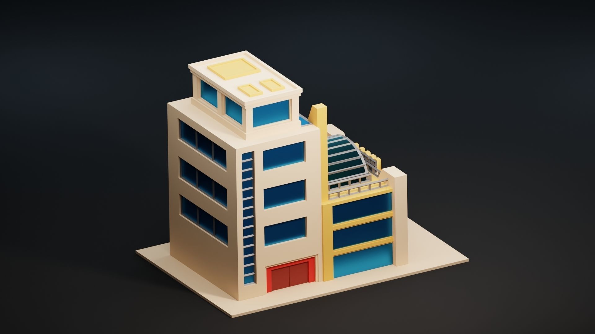 Mall Building free VR / AR / low-poly 3D model | CGTrader