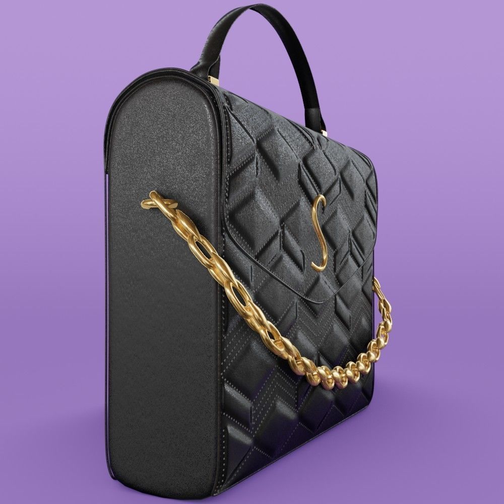 Black leather handbag model free 3D model | CGTrader