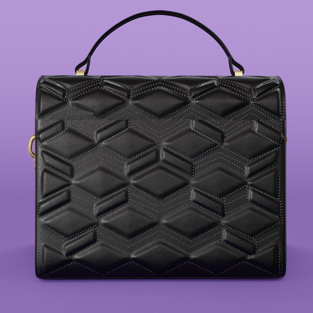 Black leather handbag model free 3D model | CGTrader